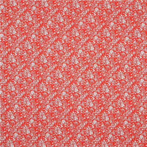 Tana Lawn Liberty Fabrics cotton flower fabric in red-orange - modeS4u