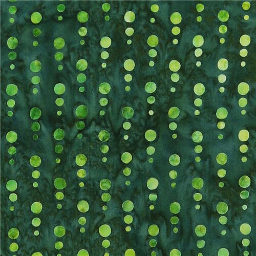 Lime green dots drop Robert Kaufman dark green batik fabric Fabric by ...