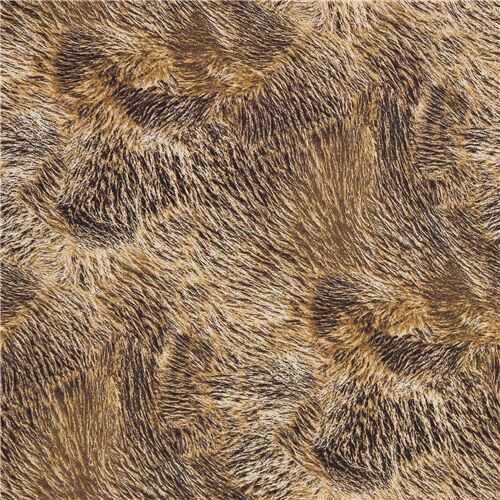 Michael Miller cotton fabric brown fur print pattern Fabric by Michael ...