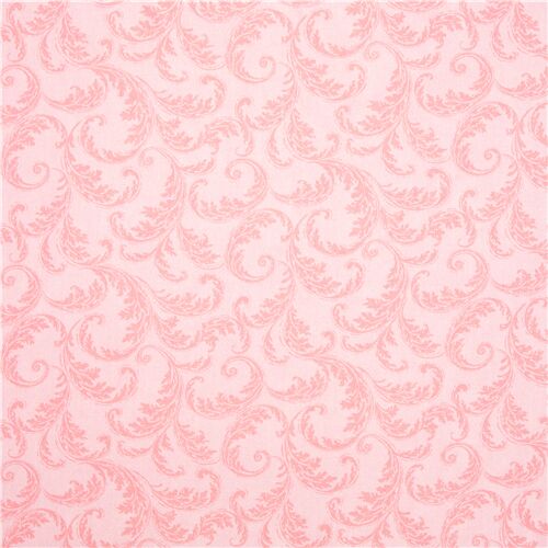 Michael Miller pink french scroll pattern on cotton fabric - modeS4u
