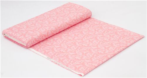 Michael Miller pink french scroll pattern on cotton fabric - modeS4u