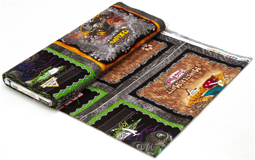 Monster Jam fabric cotton full pattern USA monster truck Mutt Grave ...