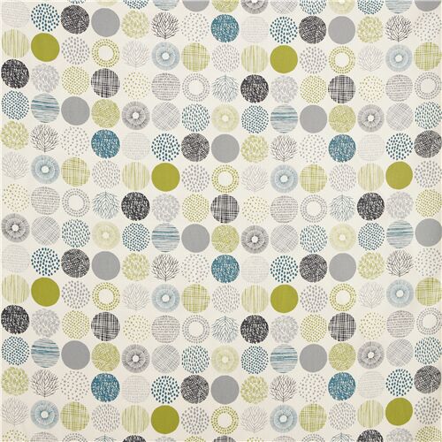 Natural color Cosmo circle shape stripes dots oxford fabric - modeS4u
