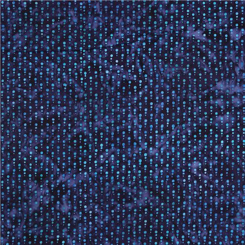 Navy blue batik fabric by Robert Kaufman turquoise dots trio - modeS4u