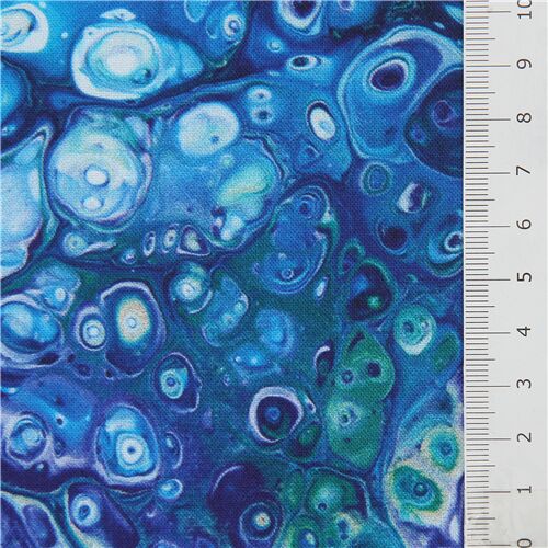 QT Fabrics oil pattern fabric in blue - modeS4u