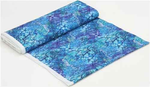 QT Fabrics oil pattern fabric in blue - modeS4u