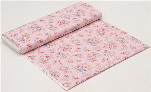 Quilt Gate pink fabric with retro rose pattern - modeS4u