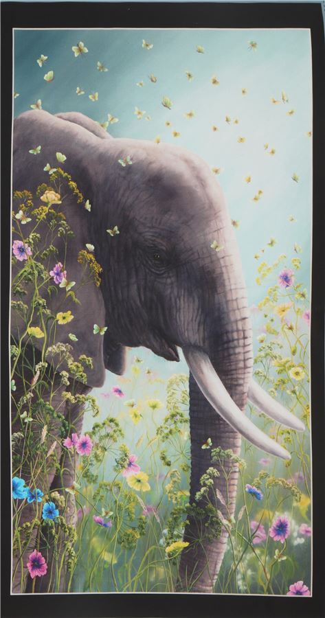 Quilting Treasures elephant panel fabric Fabric by Japanese Indie - modes4u