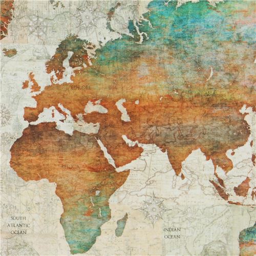 Quilting Treasures vintage world map panel fabric - modeS4u