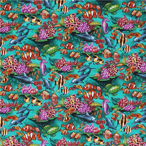 Rainbow sea animal clownfish fabric Trans-Pacific Textiles - modeS4u