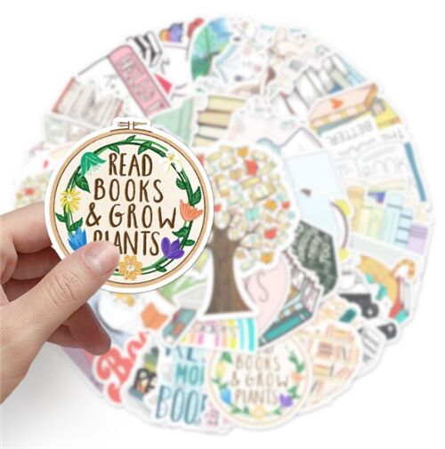 Read books sticker pack flake diecuts 50 unique designs bibliophile ...