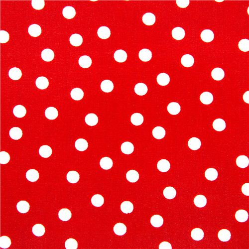 Red Robert Kaufman premium laminate fabric with polka dots - modeS4u
