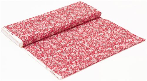 Red fabric with white floral silhouettes by Liberty Fabrics - modeS4u