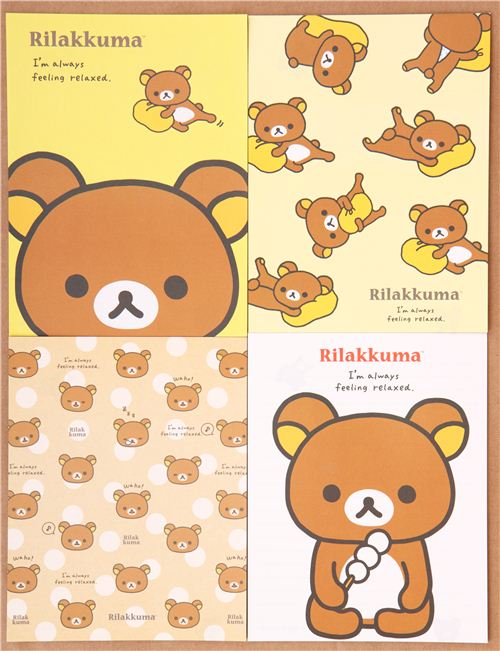 Set de papiers à lettres Rilakkuma, ours brun et pois - Sets de papier ...