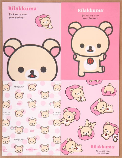 Set de papiers à lettres Rilakkuma, ours blanc et pois - Sets de papier ...