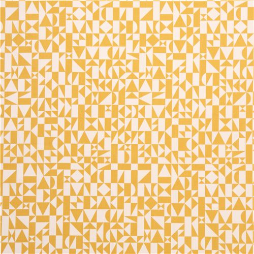 Rio Geo birch organic fabric yellow geometric print Fabric by Birch ...