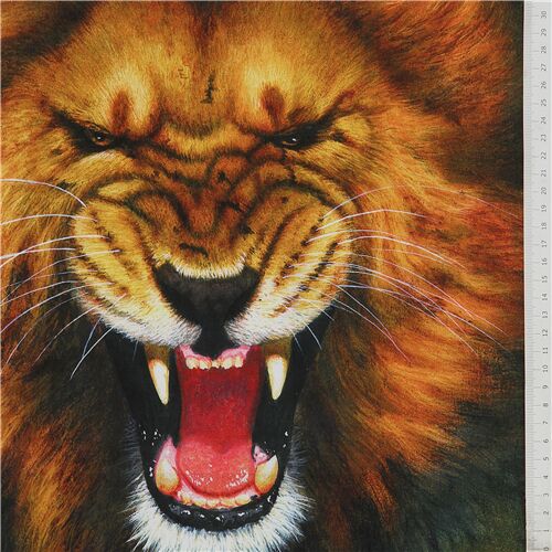 Robert Kaufman black lion panel fabric - modeS4u