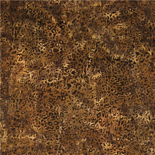 Robert Kaufman brown leopard spot print batik cotton fabric - modeS4u
