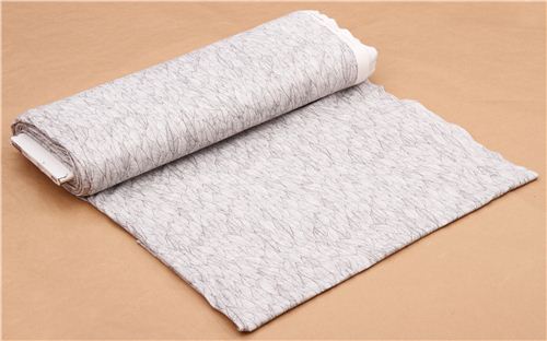 Robert Kaufman grey-white In the Bloom leaves Jersey knit fabric Fabric ...