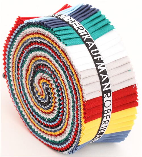 Roll-up fabric bundle roll Pacific blue-red Robert Kaufman - modes4u