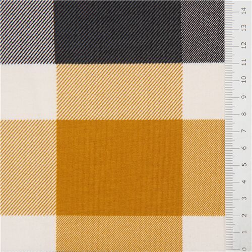 Stof Fabrics Avalana sweat knit fabric with checkered pattern - modeS4u