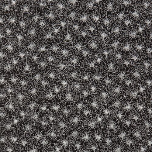 Timeless Treasures black glow in the dark spider web fabric - modeS4u Timeless Treasures black glow in the dark spider web fabric - modeS4u