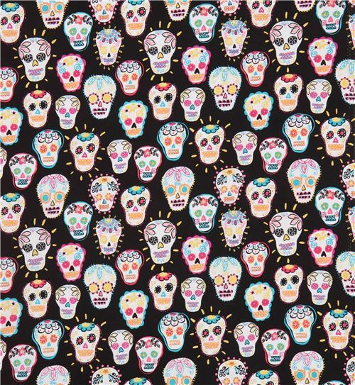 Timeless Treasures glitter skull fabric - modeS4u