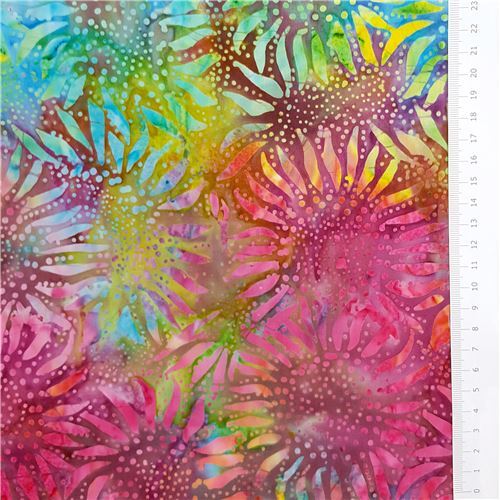 Timeless Treasures rainbow color sunflower batik fabric - modeS4u