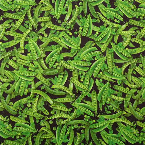Tumbling sweet peas black cotton fabric Quilting Treasures US - modeS4u