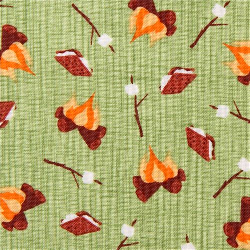 Under the stars green campfire fabric Timeless Treasures Fabric by ...