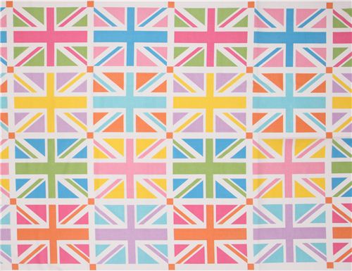 Union Jack British flag fabric orange by Riley Blake Fabric by Riley ...