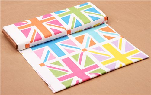 Union Jack British flag fabric orange by Riley Blake Fabric by Riley ...
