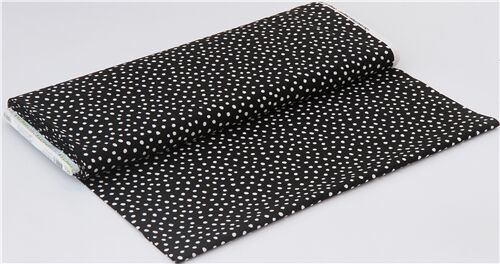 White polka dots on black by Robert Kaufman cotton fabric - modeS4u