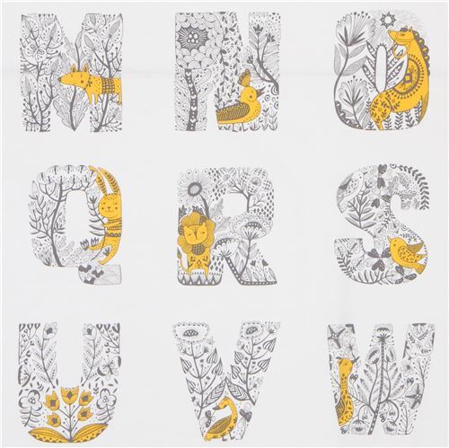 alphabet letter Robert Kaufman off-white fabric Lettered - modeS4u