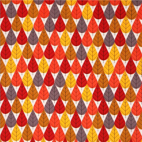 autumn foliage leaf organic fabric birch Octoberama Fall Fabric by ...