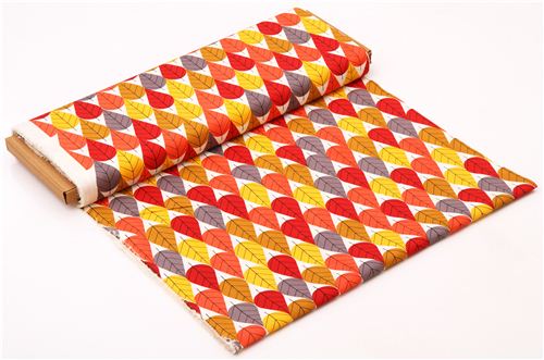 autumn foliage leaf organic fabric birch Octoberama Fall Fabric by ...