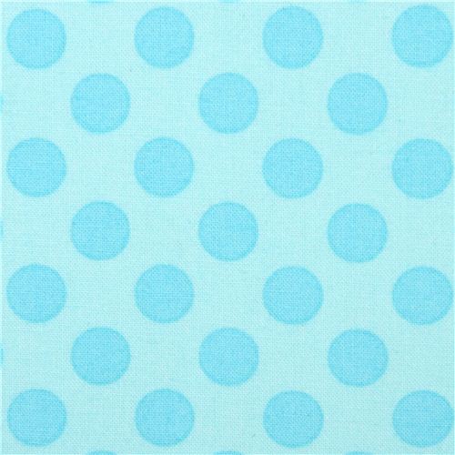 baby blue Michael Miller fabric Ta Dot with sky blue dots Fabric by ...