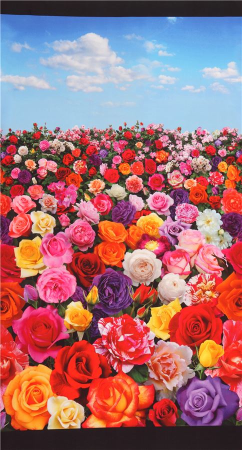 beautiful colorful flowers digital print fabric by Elizabeth's Studio ...