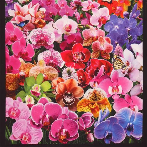beautiful colorful flowers panel digital print fabric by Elizabeth's ...