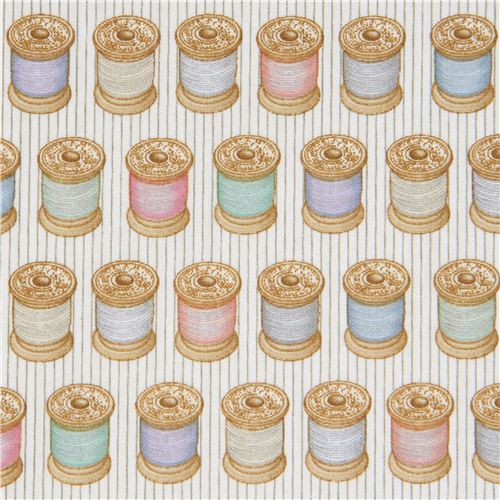 light cream fabric spool of thread Quilting Treasures Fabric by ...