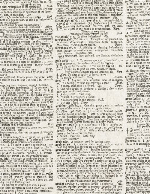 light brown-beige fabric with dictionary text by Timeless Treasures ...