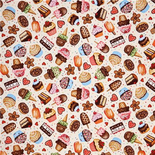 beige sweets fabric Sweet Treats Quilting Treasures Fabric by Japanese ...