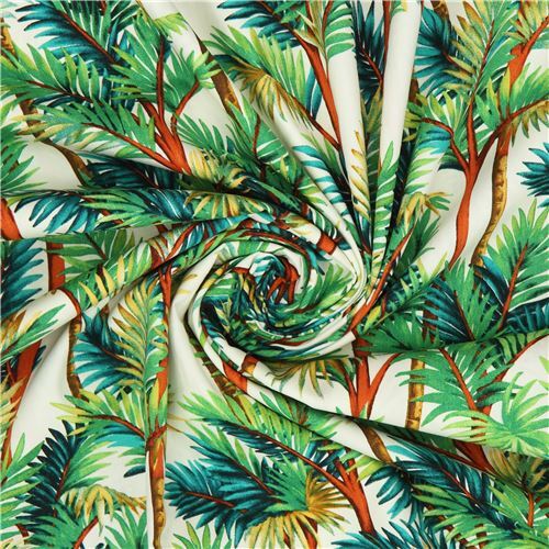 Fat Quarter (50 x 56 cm) - beige tropical tree fabric by Trans-Pacific ...