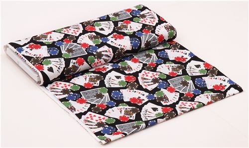 black Playing Cards poker ship fabric by Elizabeth's Studio from the ...