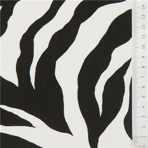 black white Japanese twill zebra pattern fabric extra wide - modeS4u