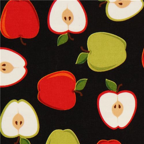 black apple fruit fabric by Robert Kaufman from the USA Fabric by ...