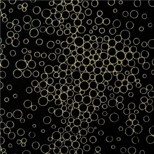 Remnant 20 X 112 Cm Black Cream Outline Bubbles By Alexander Henry