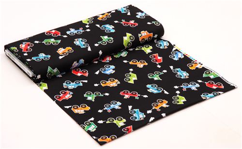 black fabric for boys with ATV cars by Robert Kaufman Fabric by Robert ...