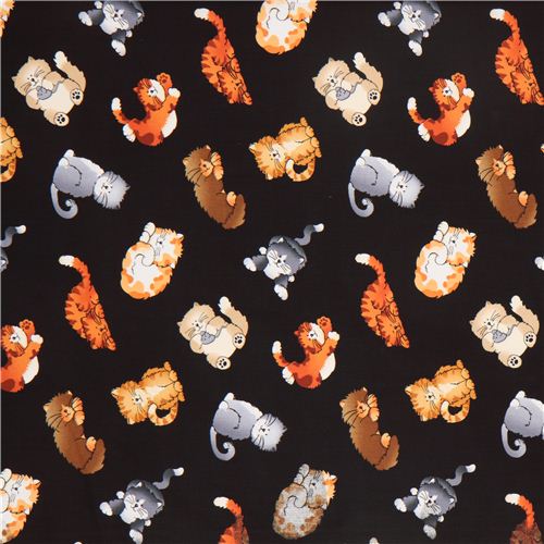 black funny cat fabric by Timeless Treasures USA Fabric by Timeless ...