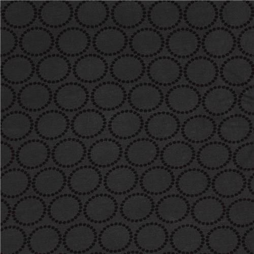 black grey dot circles knit fabric Andover USA Fabric by Andover ...
